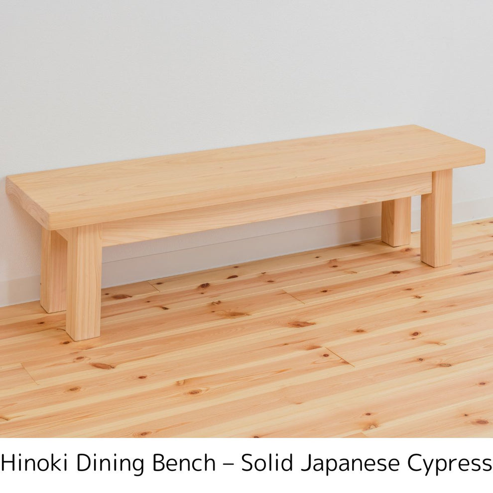Hinoki Cypress Dining Bench – Handcrafted from Solid Japanese Cypress ...