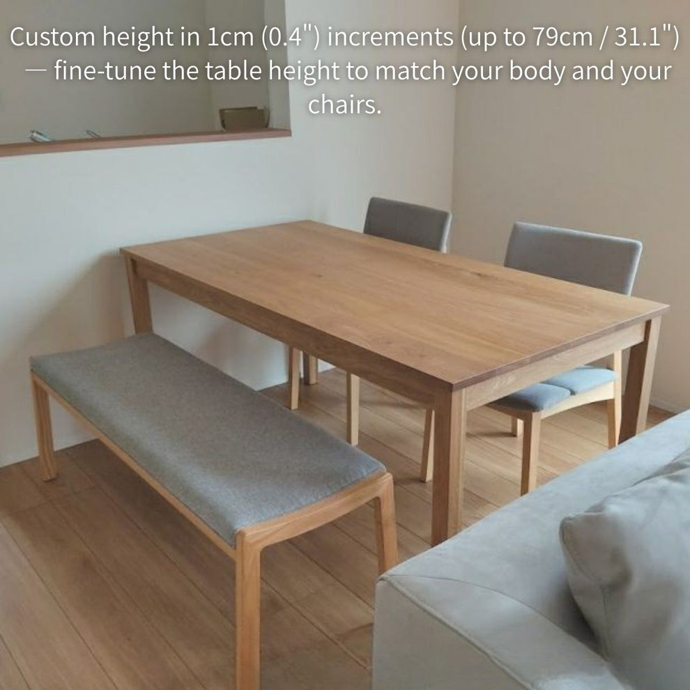 RT Solid Oak Custom Dining Table (Made in Okawa, Japan) — Made to Orde – okawakagu.com